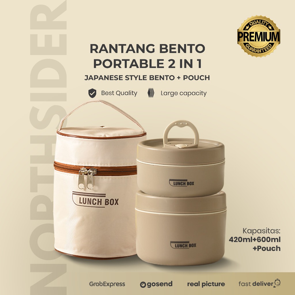 Jual Rantang Kotak Makan Lunch box bulat Stainless Steel anti bocor R46 ...