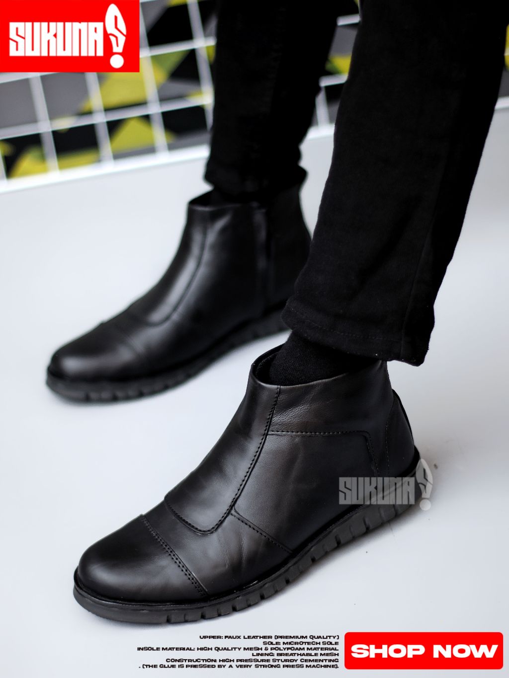 Jual Sepatu boots Hitam Casual Formal Pria Kulit Asli | Shopee Indonesia