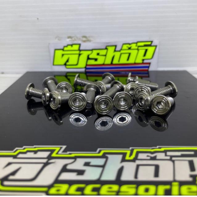 Jual Baut probolt stainless m6 x 15 spiral slim baut sambungan disk galfer small head drat 10 ...