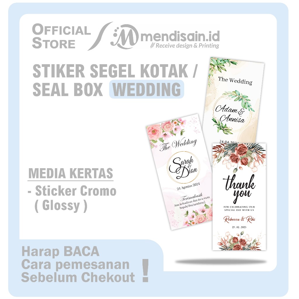 Jual Stiker Segel Wedding - Stiker Segel Souvenir - Stiker Seal Box ...