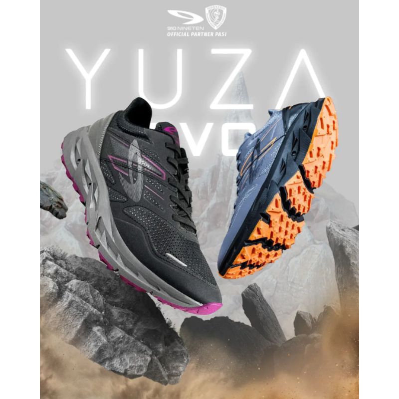 Jual Sepatu Lari Trail Running 910 NINETEN Original YUZA EVO - Abu Tua ...