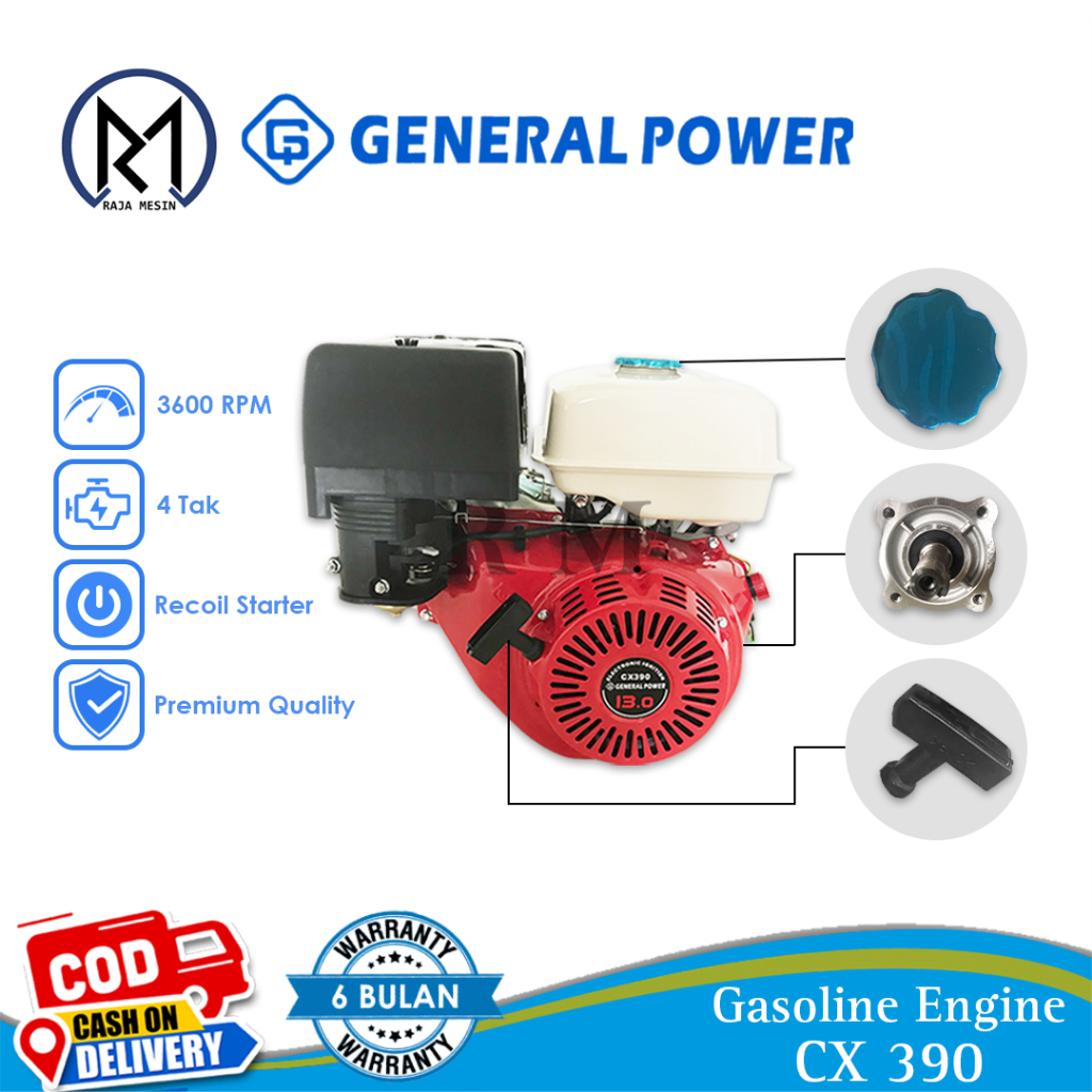 Jual Mesin Penggerak / Gasoline Engine 13 HP GENERAL POWER CX 390/Gasoline Engine 16 HP GENERAL ...