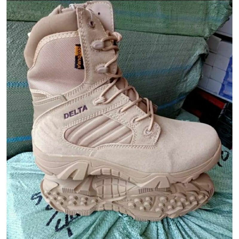 Jual Sepatu PDL Delta /Sepatu PDL Tactical Krem Tinggi | Shopee Indonesia