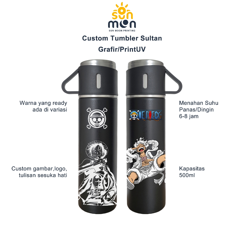 Jual Sun Moon Printing Tumbler Sultan Custom Laser Grafir Nama/Logo ...
