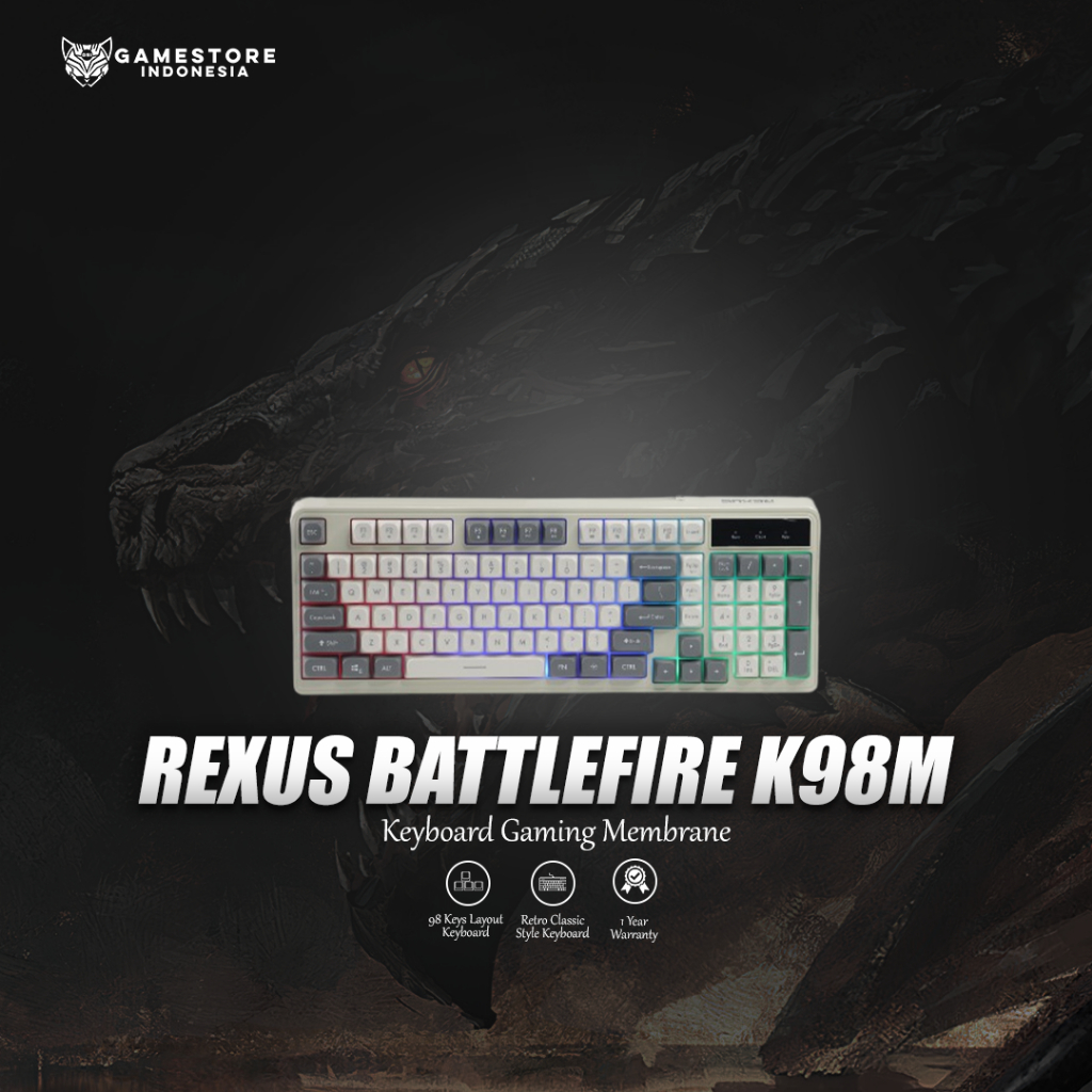 Jual Rexus Keyboard Gaming Battlefire K98M Membrane | Shopee Indonesia