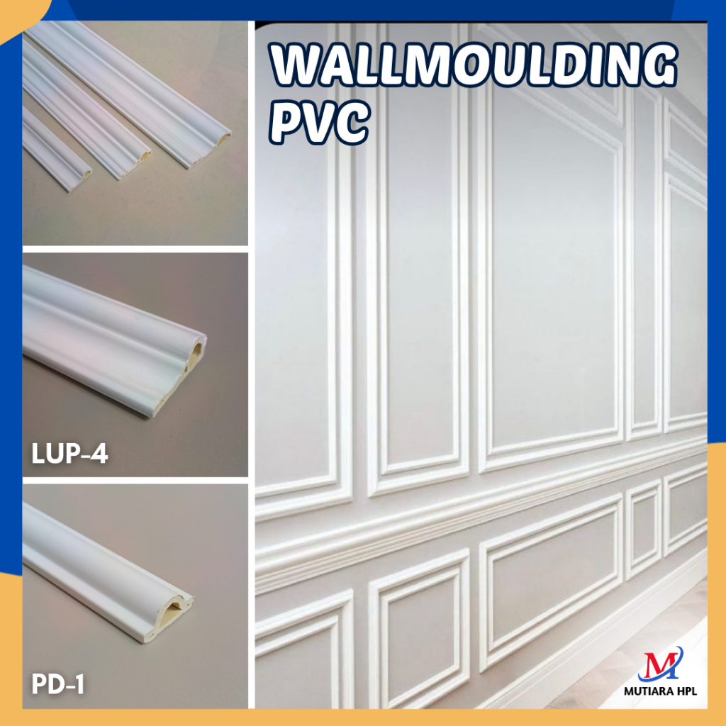 Jual Wallmoulding PVC / Lis Moulding Dinding / List profil PVC Dinding / Molding Panel Panjang 2 ...