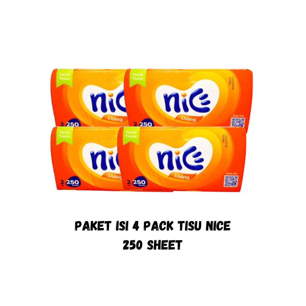 Jual PAKET ISI 4 PACK TISU NICE 2 PLY 250 SHEET | Shopee Indonesia