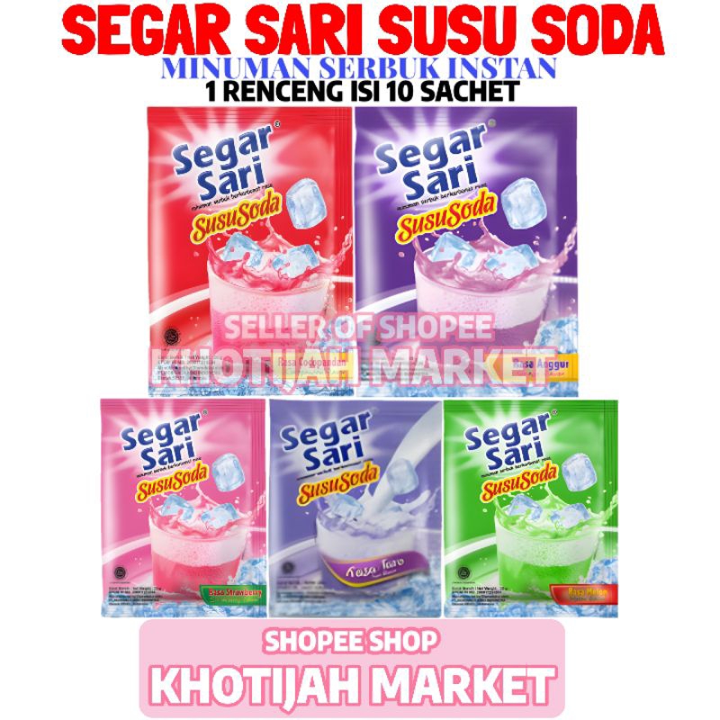 Jual Segar Sari Susu Soda Minuman Serbuk 1 Renceng Isi 10 Sachet ...