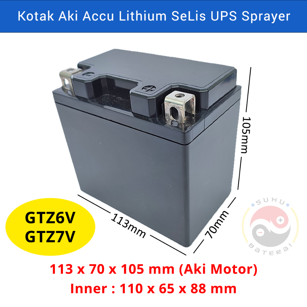Jual Box Kotak Aki Accu Lithium GTZ6V GTZ7V sepeda Listrik UPS Sprayer ...