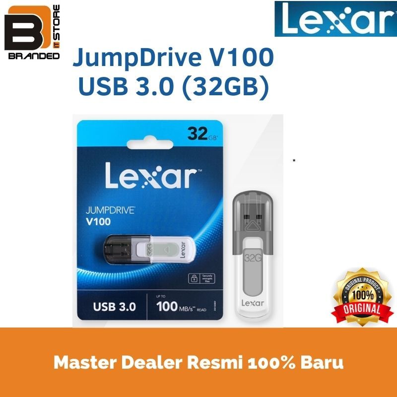 Jual LEXAR Flash Drive Rex 32GB JumpDrive V100 USB 3.0 ORIGINAL ...