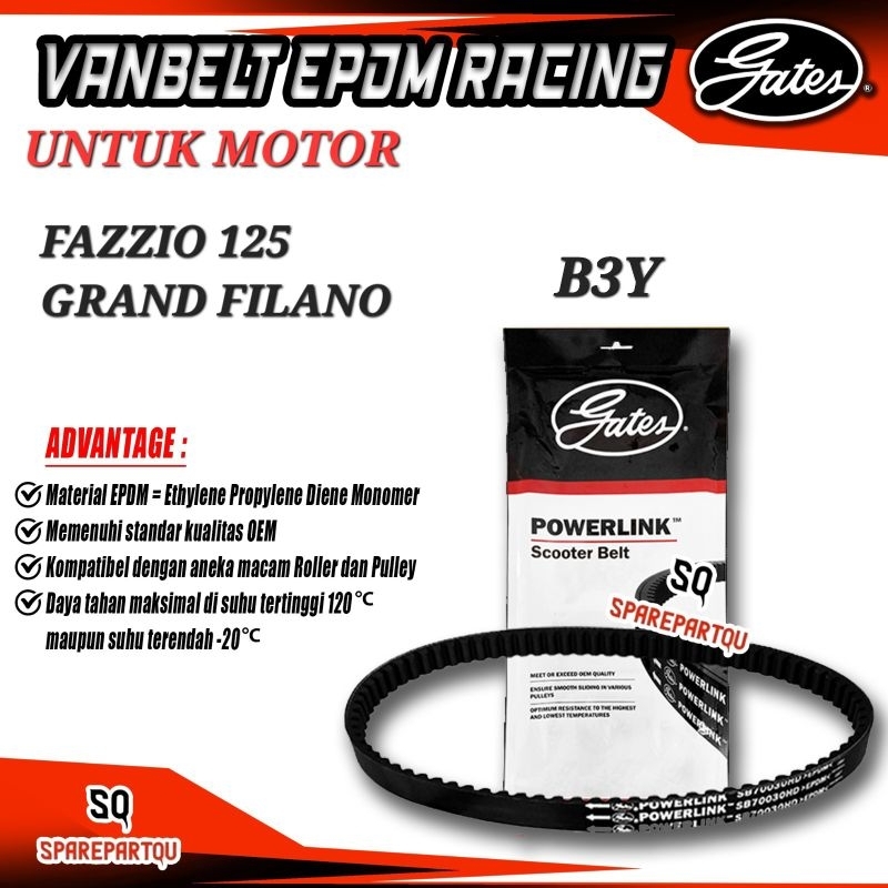 Jual VANBELT FAZZIO 125 GRAND FILANO VBELT BELT GATES EPDM POWERLINK ...