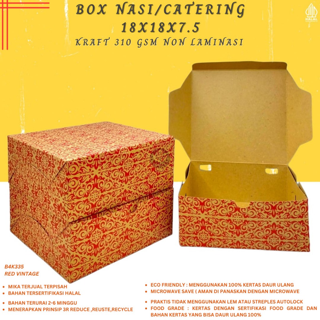 Jual Box Nasi Kotak 18x18 Box Catering 18x18 (B4K335-18X18X7.5 Cm) | Shopee Indonesia