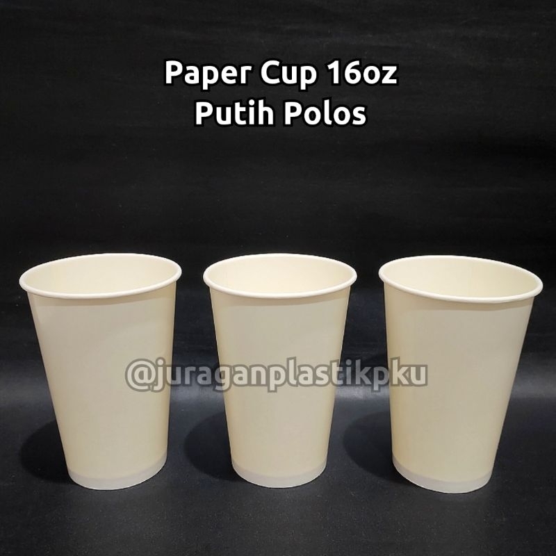 Jual Paper Cup 16 oz Putih Polos | Gelas Kertas 480 ml Soft Drink Peralatan Pesta Coffee Kopi ...