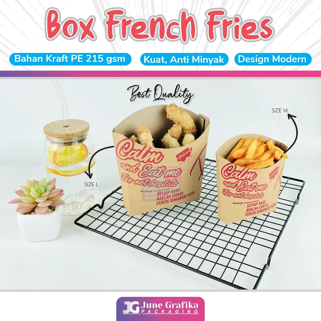 Jual Kemasan Kentang Goreng / Box Dus French Fries / Kantong Kentang ...