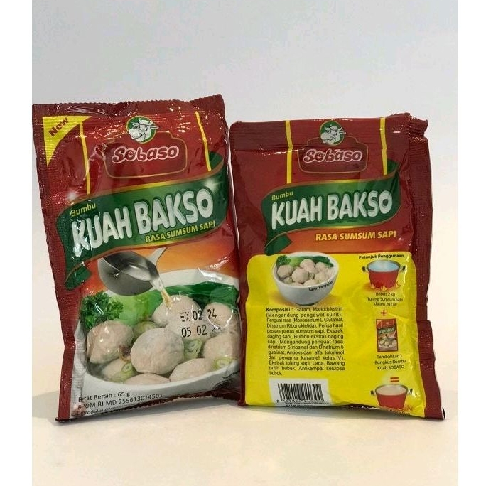 Jual SOBASO Bumbu Kuah Bakso rasa Sumsum Sapi 65gr | Shopee Indonesia