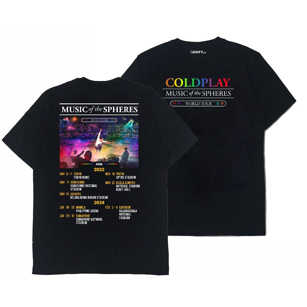 Jual kaos COLDPLAY TOUR ASIA 2023 Premium Tshirt Coldplay Tour Music Of ...