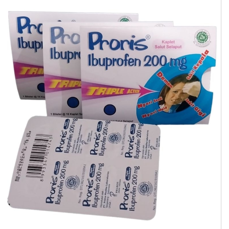 Jual Proris ibuprofen obat demam dan nyeri 1 bloster 10 tablet | Shopee Indonesia