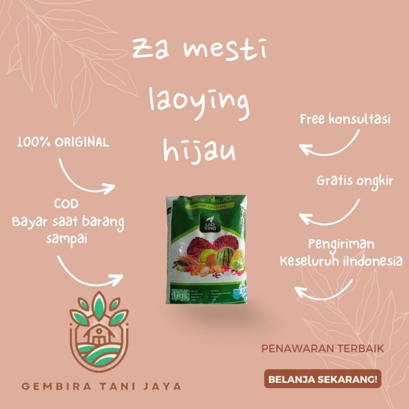 Jual PUPUK ZA MESTI LAOYING HIJAU ECER 1KG | Shopee Indonesia