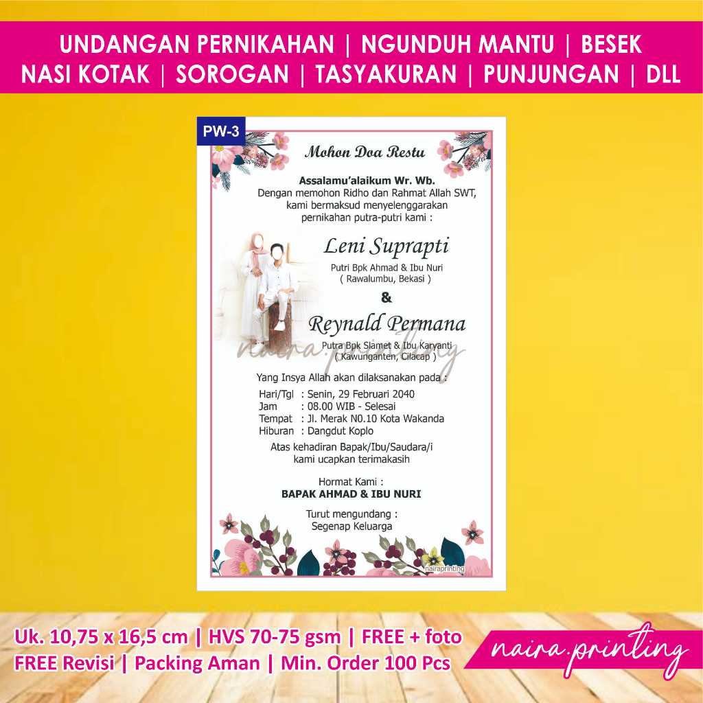 Jual UNDANGAN PERNIKAHAN | NGUNDUH MANTU | BESEK | NASI KOTAK | SOROGAN ...