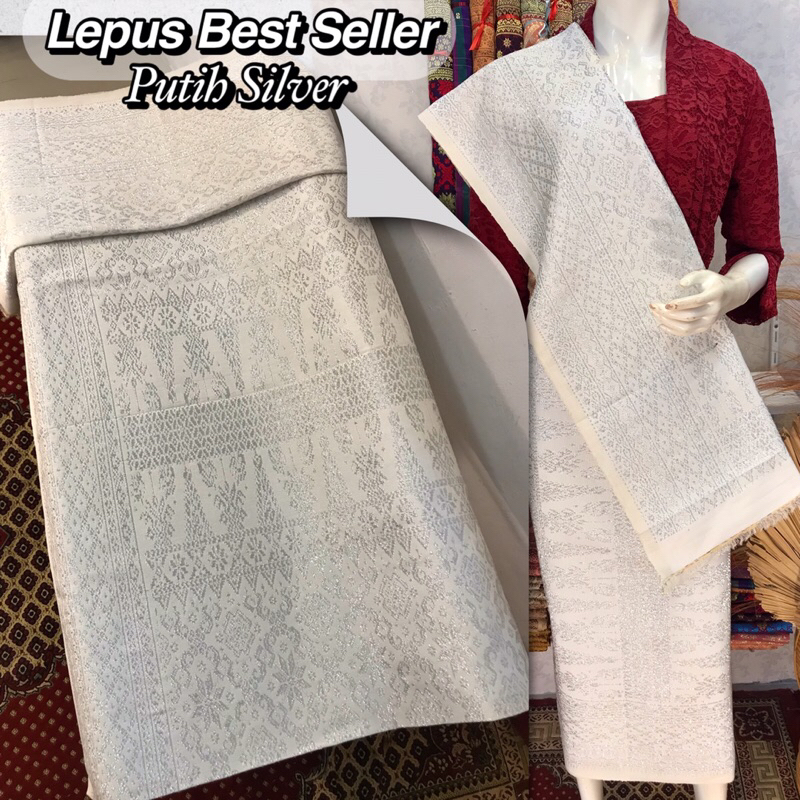 Jual Songket Lepus Best Putih Silver-Asli Tenun Tangan Palembang(Ilham Songket) | Shopee Indonesia