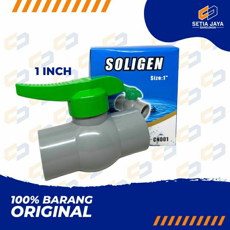 Jual Stop Kran / Keran / Ball Valve Soligen PVC Polos 1/2 / 3/4 / 1 Inch | Shopee Indonesia