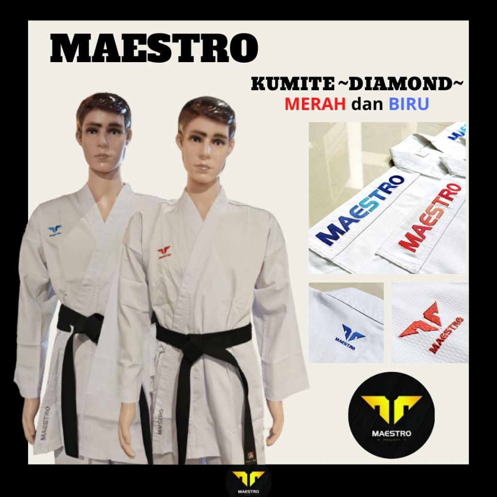 Jual MAESTRO "DIAMOND" Red/Blue (Merah/Biru) - Seragam Karate - KUMITE ...