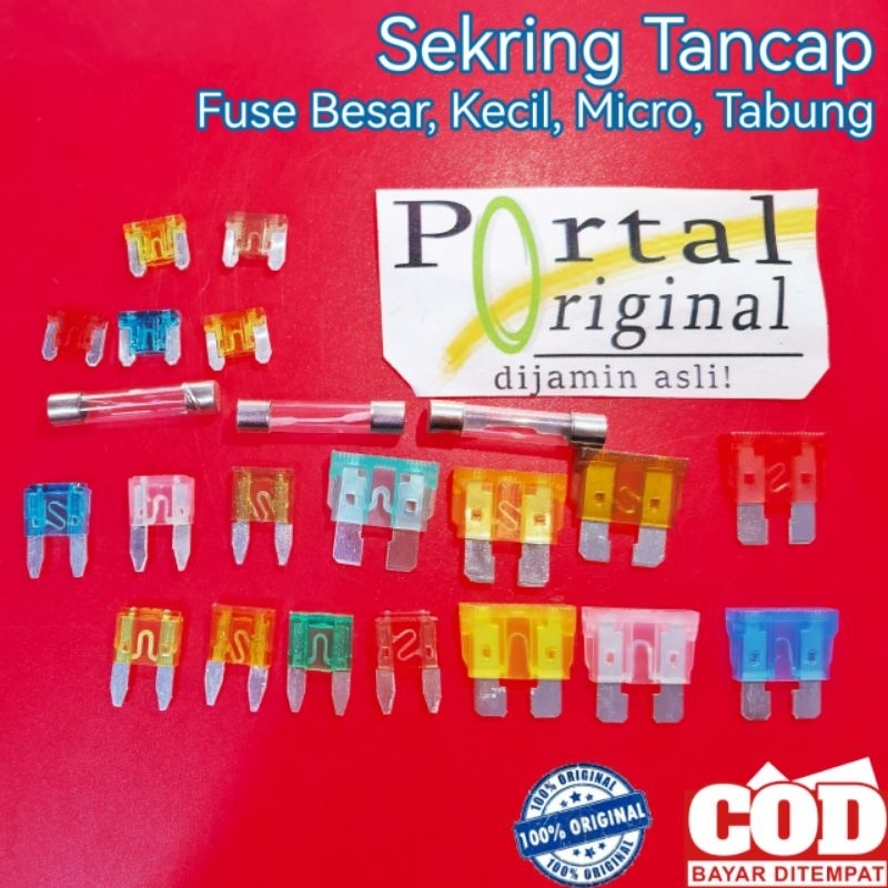 Jual Sekring Tancap Fuse motor mobil besar kecil micro tabung Stenley 5A 7,5A 10A 15A 20A 25A ...