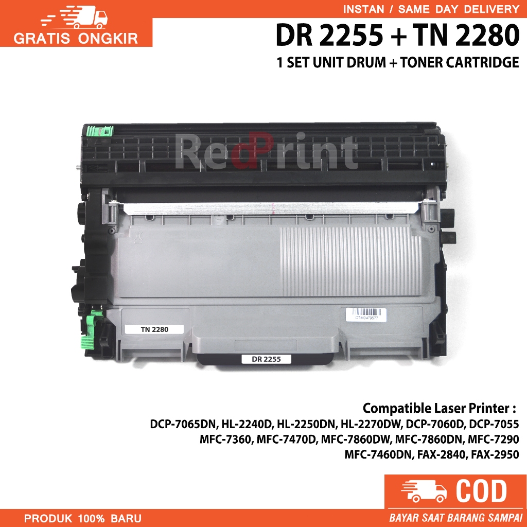 Jual Satu SET Toner dan Unit drum printer Brother MFC-7860DN, DCP-7055 ...