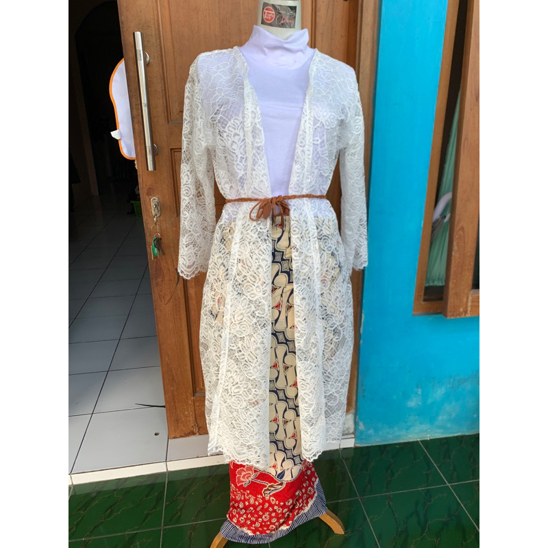 Jual OUTER PANJANG PUTIH BRUKAT OUTER BROKAT KONDANGAN | Shopee Indonesia