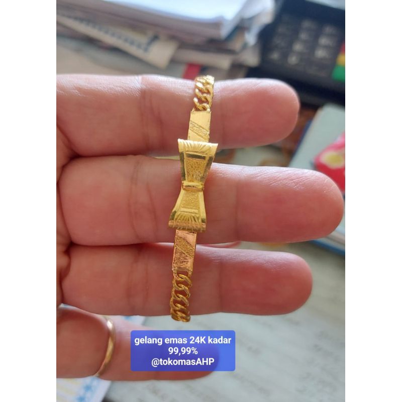 Jual Acc Gelang Pita Emas 24K Kadar 99,99%. | Shopee Indonesia