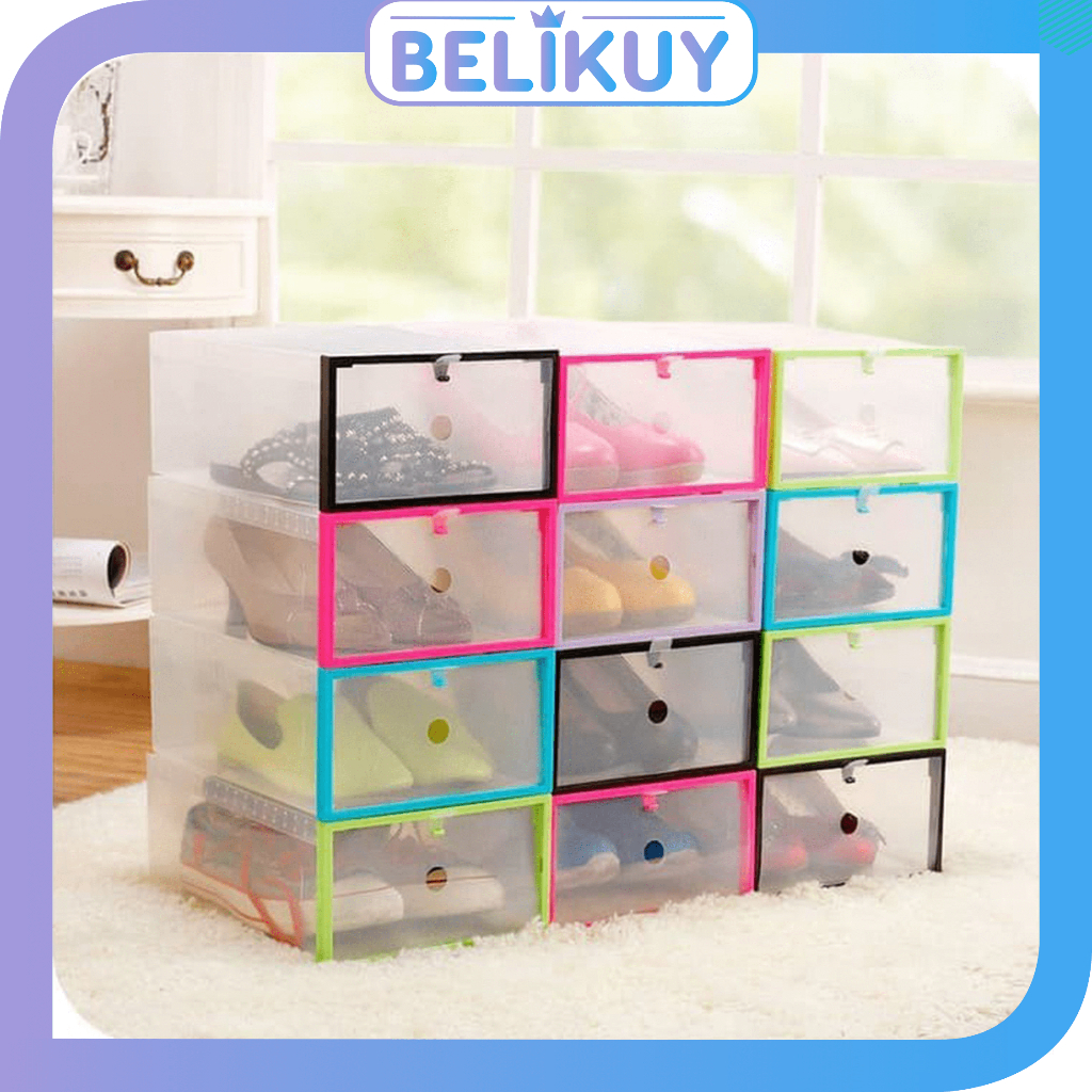 Jual Belikuy COD Kotak Sepatu Plastik Frame Warna Tebal / Tempat ...
