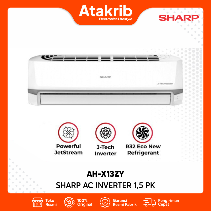 Jual SHARP AC INVERTER 1,5 PK AH-X13ZY J-TECH INVERTER | Shopee Indonesia