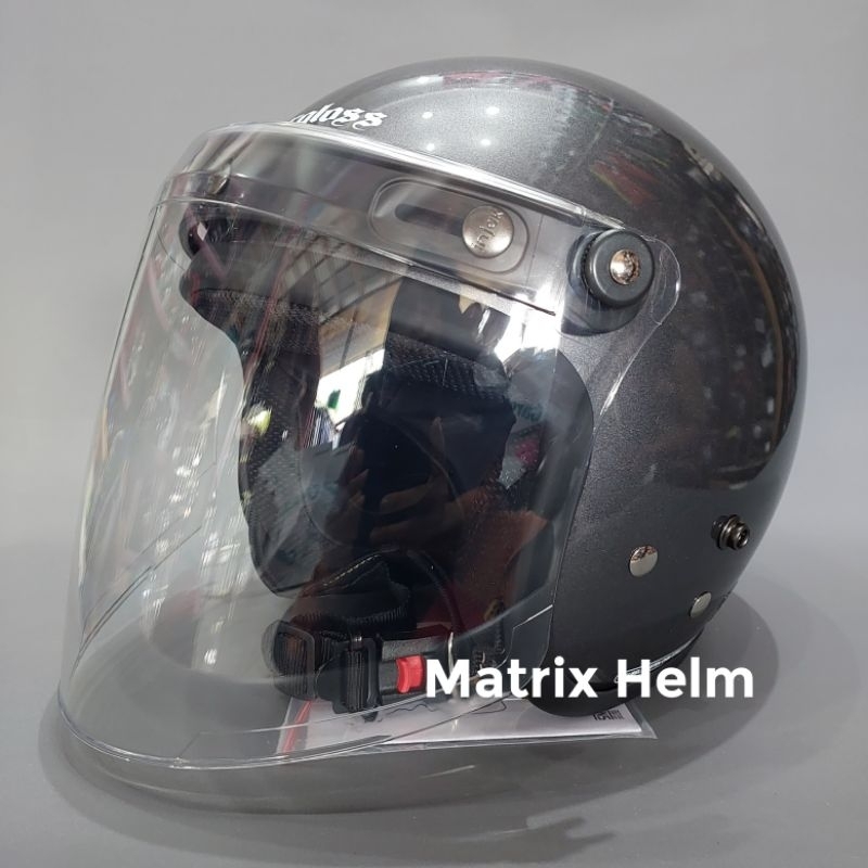 Jual Kaca Helm Slimhead Venom Injak Boss Flat Full Face Bogo Bos Retro ...