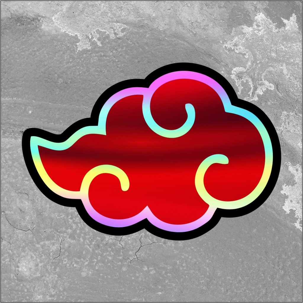 Jual Sticker Stiker Anime Logo Awan Akatsuki Hologram sticker case hp ...