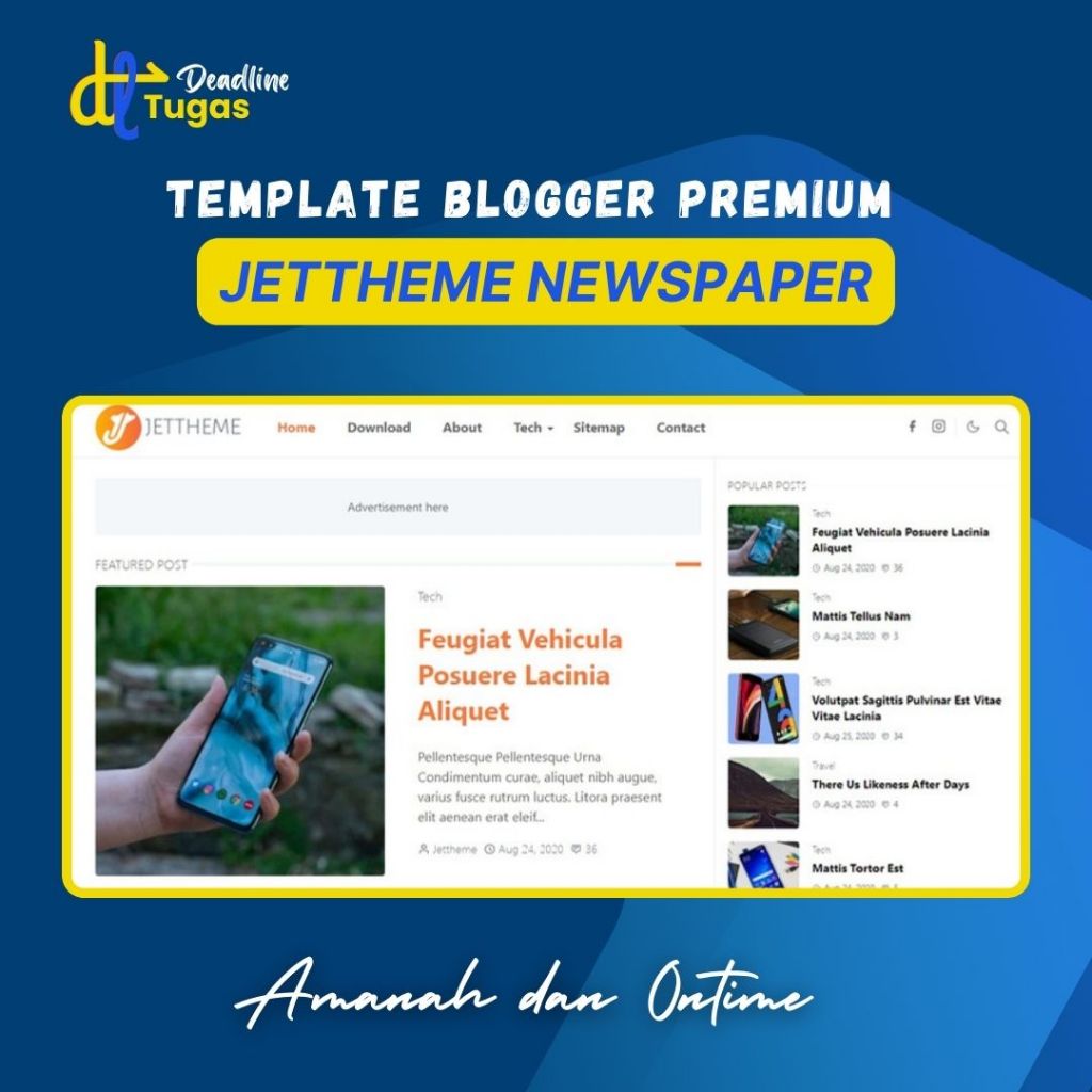 Jual Template Blogger Premium JetTheme Newspaper | Shopee Indonesia