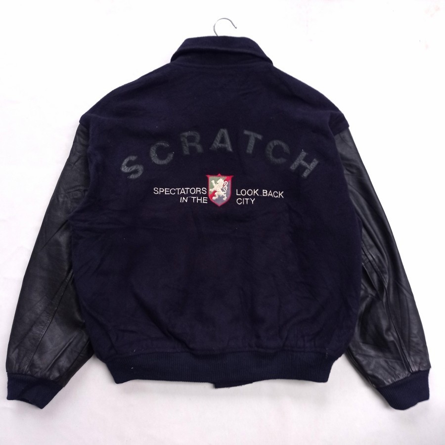 Jual vintage 90s Crocodile sports wool leather varsity jaket by ...