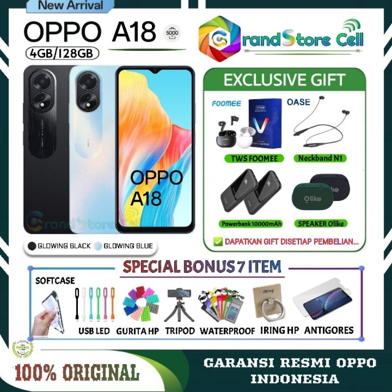 Jual OPPO A18 RAM 4/128 GB | OPPO A 18 4/128 GB GARANSI RESMI OPPO ...