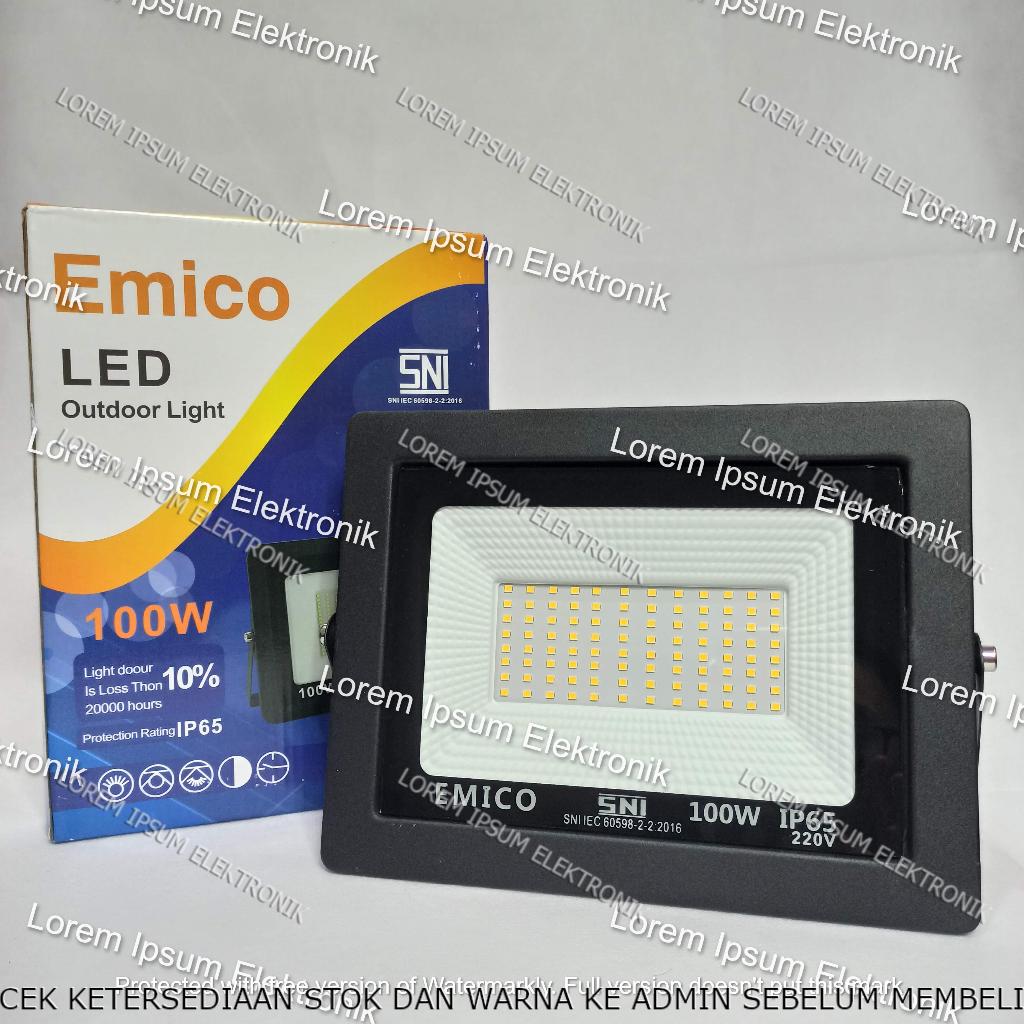 Jual Lampu Sorot (Lampu Tembak) LED 100 Watt – Emico (Warm White & Putih) | Shopee Indonesia