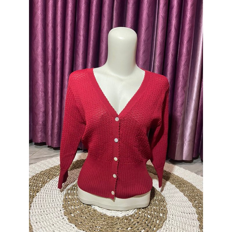 Jual cardigan rajut jaring tebal | Shopee Indonesia