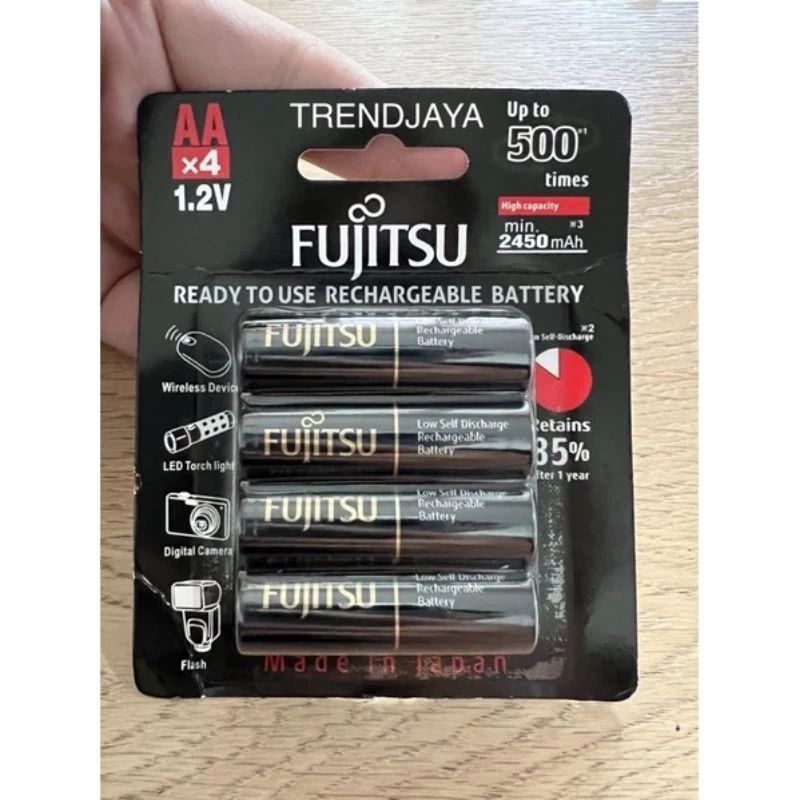Jual Baterai Fujitsu Rechargeable Batteries AA 2450mAh 500 Cycles ...
