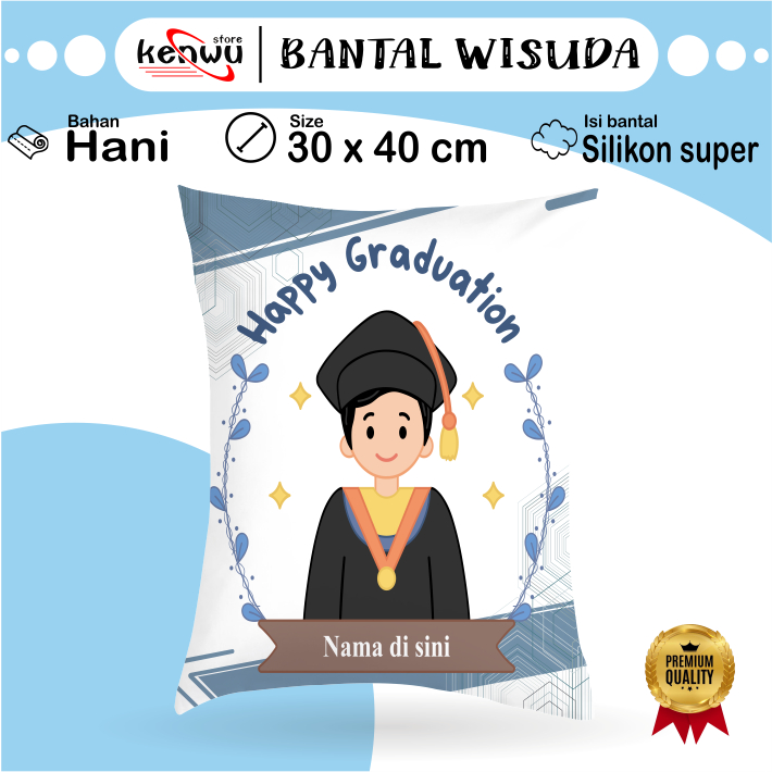 Jual Kenwustore Bantal Wisuda Cowok 30x40 cm - Bantal Custom - Kado ...
