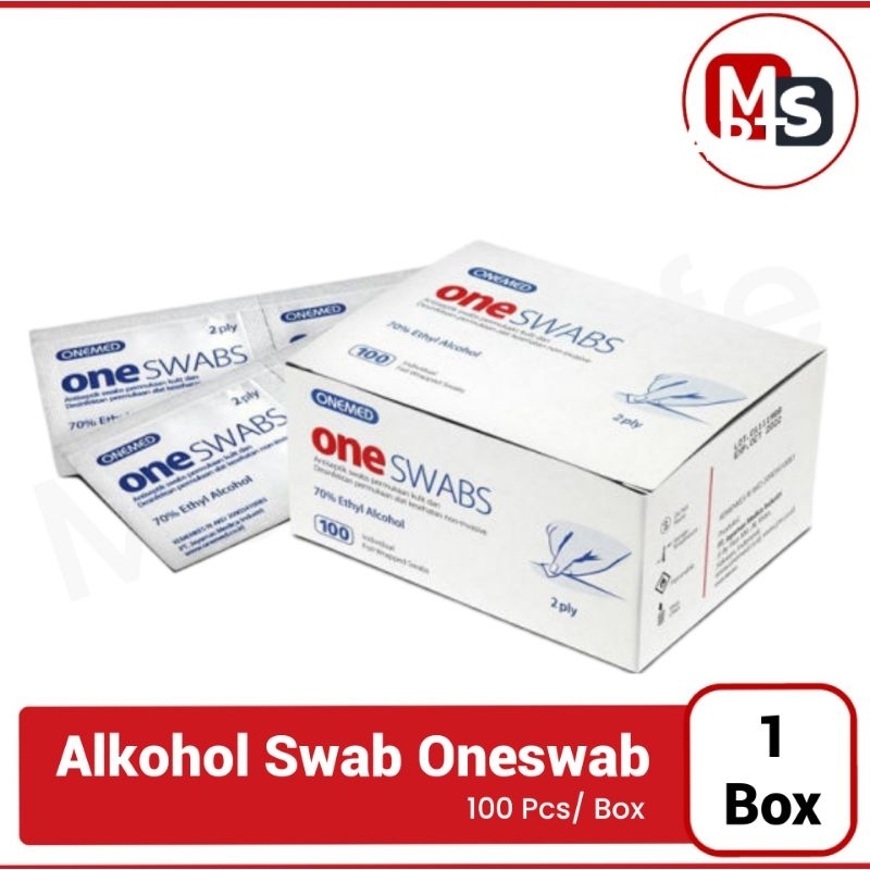 Jual ONESWAB ALKOHOL SWABS ONEMED KAPAS ALCOHOL PADS ONE SWAB ISI 100 ...