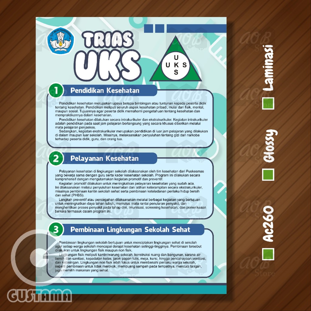 Jual Poster Ruang UKS, Poster Usaha Kesehatan Sekolah A3 | Shopee Indonesia
