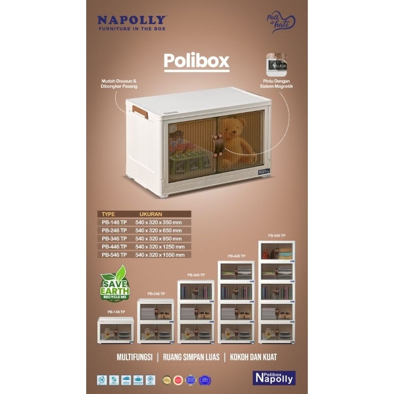 Jual FOLDING STORAGE BOX PLASTIK MULTI FUNGSI NAPOLLY POLYBOX | Shopee ...
