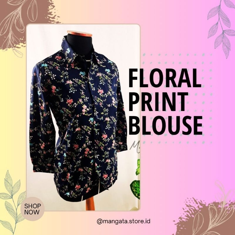 Jual Kemeja Motif Bunga / Blouse Wanita / Baju Kerja / Atasan / BLOSSOM ...