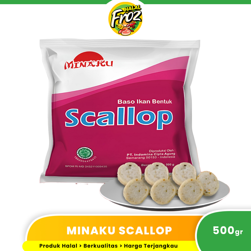 Jual Minaku Scallop Bakso Ikan Bentuk Scallop Kemasan 500gr HFPRS ...