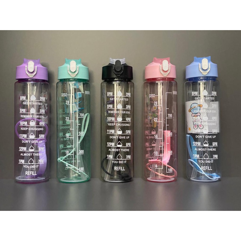 Jual [EA] Botol Viral Bening Transparan Kapasitas 900ml Free Stiker 2D ...