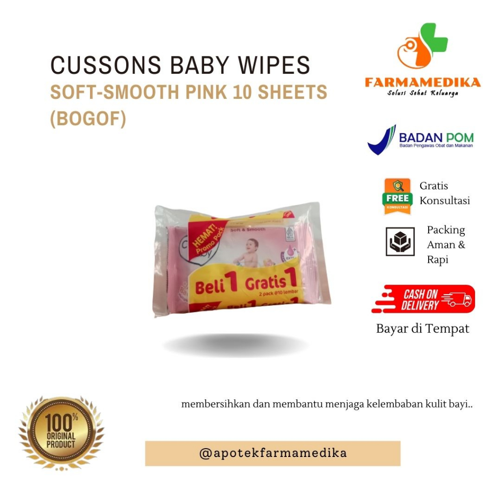 Jual CUSSONS BABY WIPES SOFT-SMOOTH PINK 10 SHEETS (BOGOF) | Shopee ...