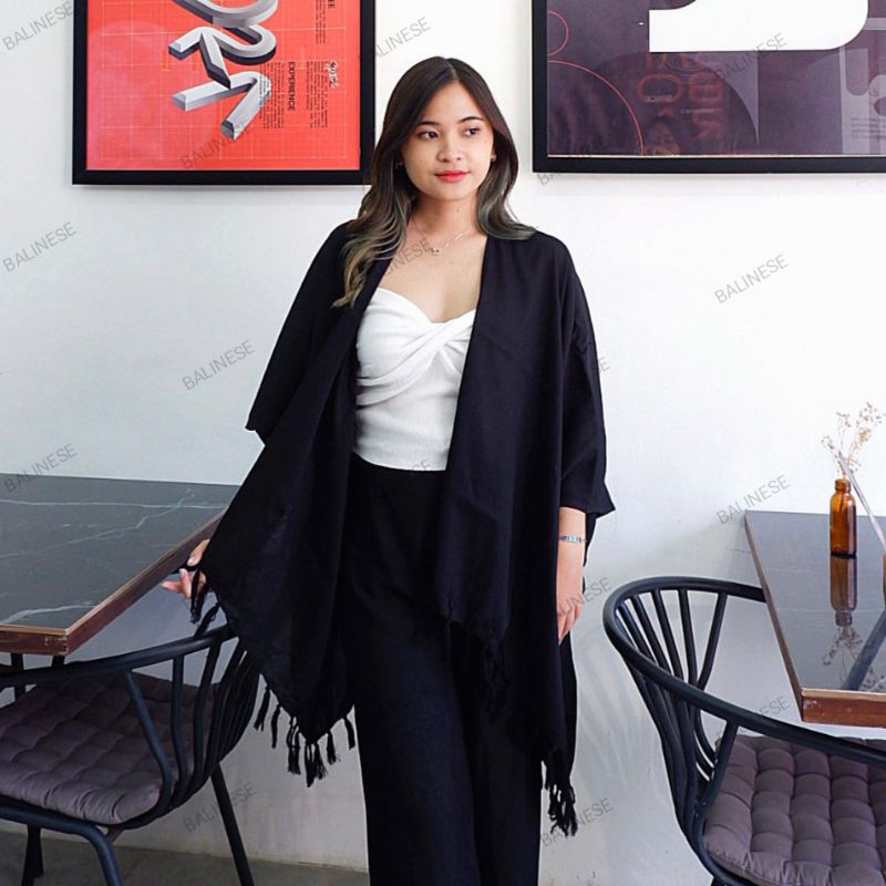 Jual Cardigan Pantai Auter Polos Bali Outer Rumbai Rayon Allsize ...