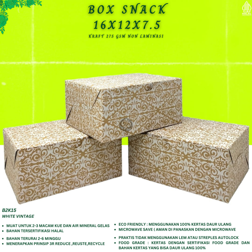 Jual Box Snack 12x16 Snack Box 16x12 (B2K15-16X112X7.5) | Shopee Indonesia